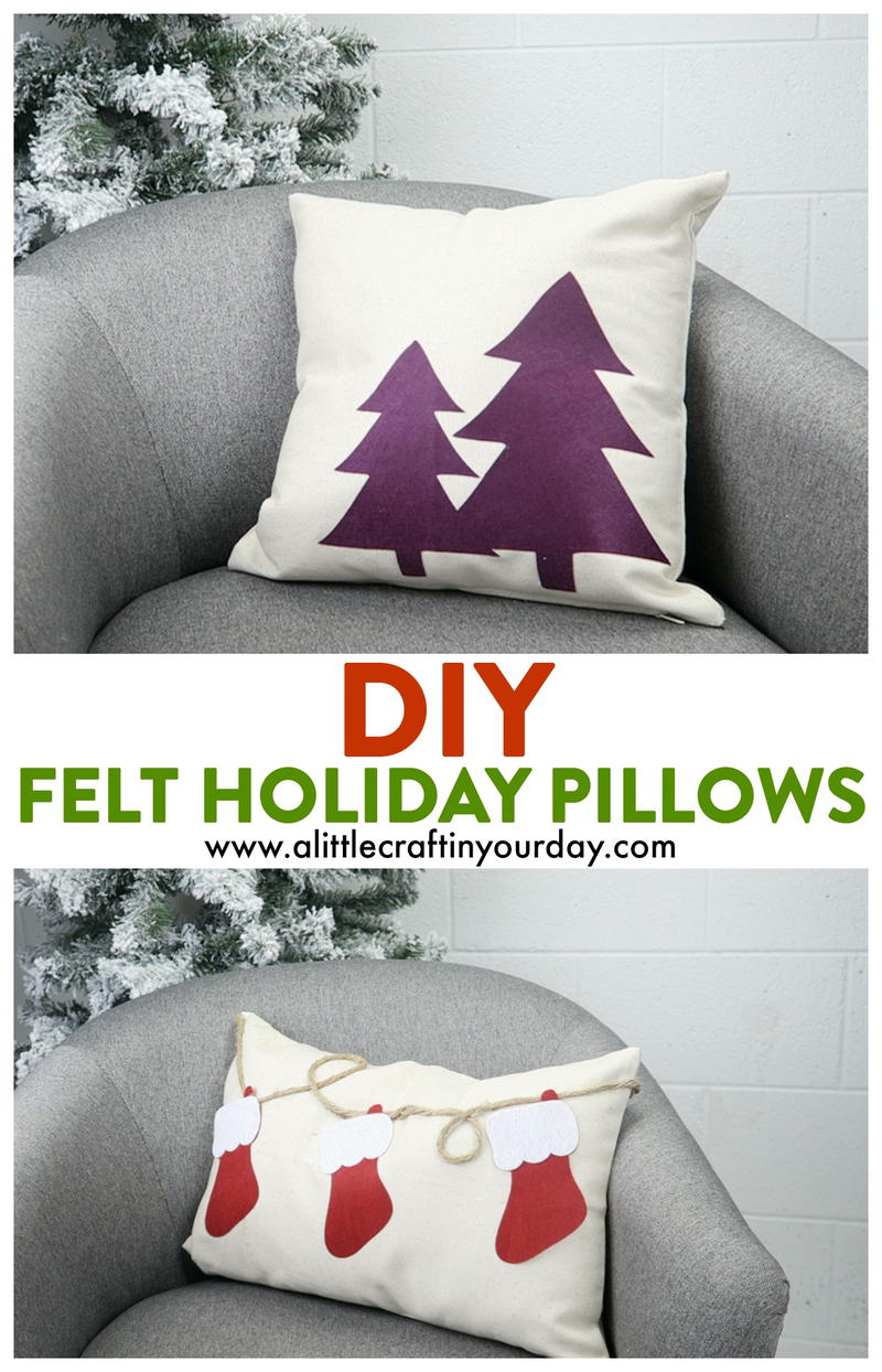 DIY Felt Holiday Pillows | FaveCrafts.com