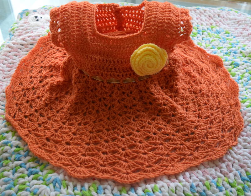Salmon Pie Crochet Baby Dress | AllFreeCrochet.com