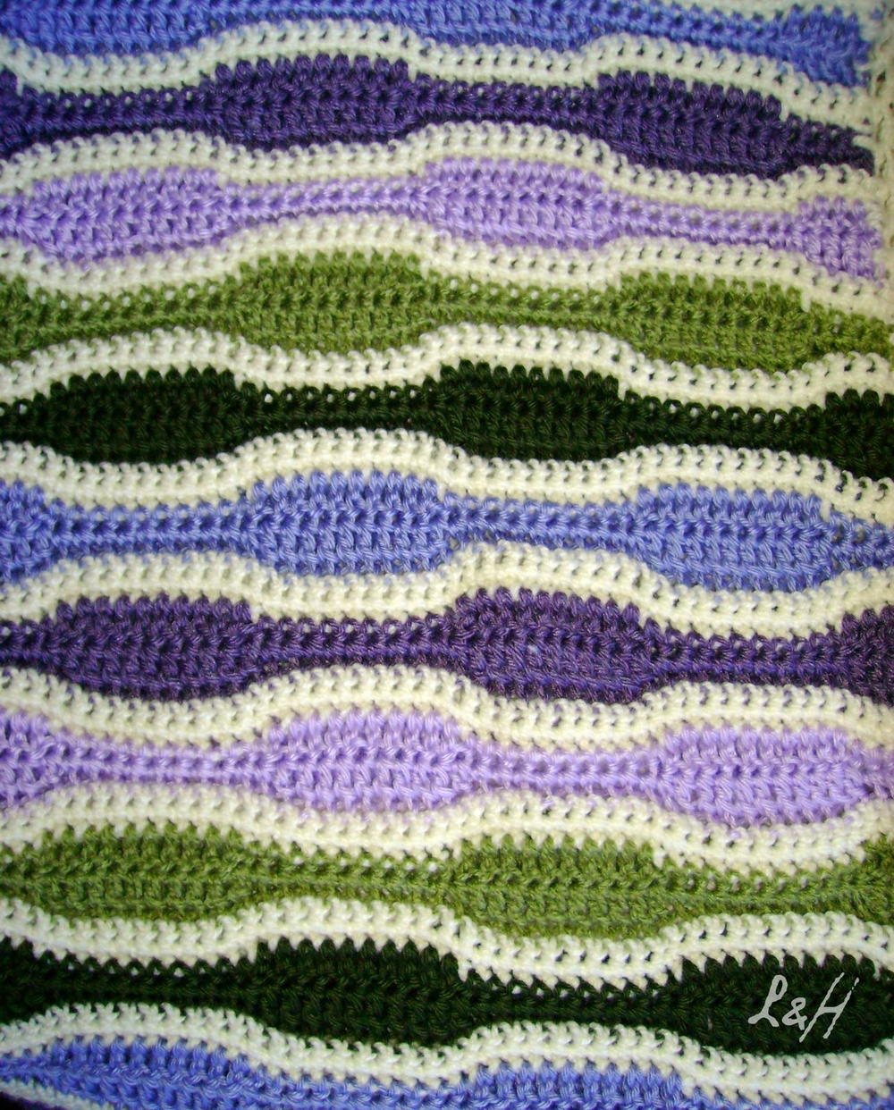 Lilac Sound-Waves Afghan | AllFreeCrochetAfghanPatterns.com