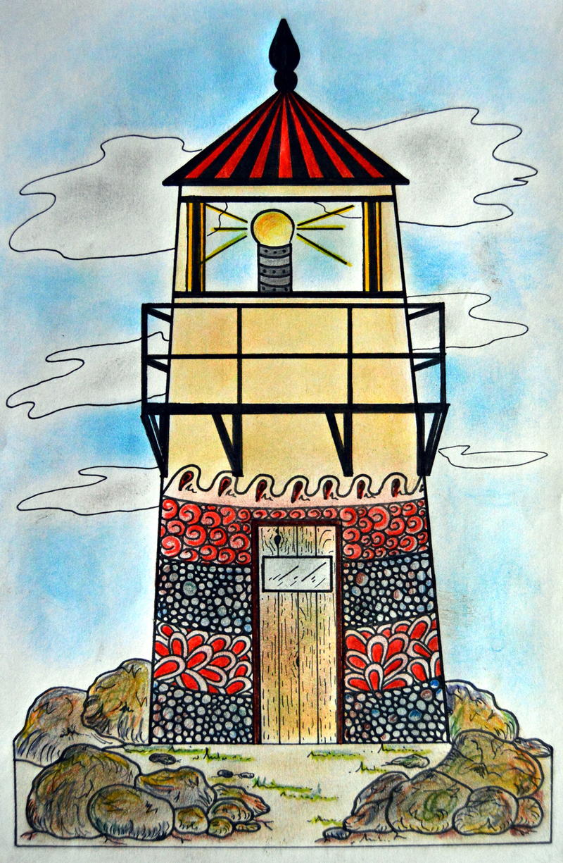 Zentangle Lighthouse Adult Coloring Page | FaveCrafts.com