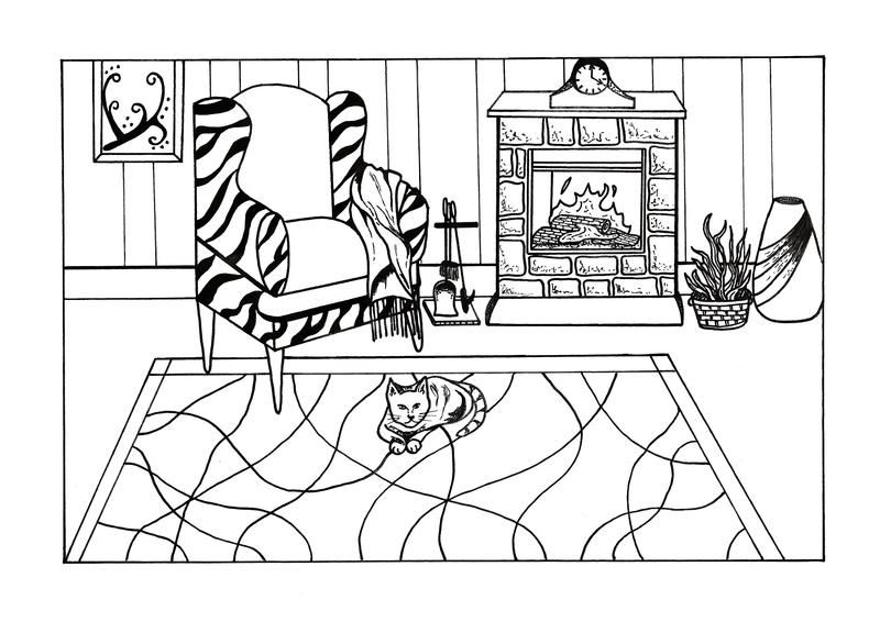 Cozy-in-Here Adult Coloring Page | FaveCrafts.com