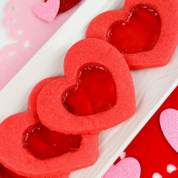Heart-Shaped Stained Glass Cookies | TheBestDessertRecipes.com