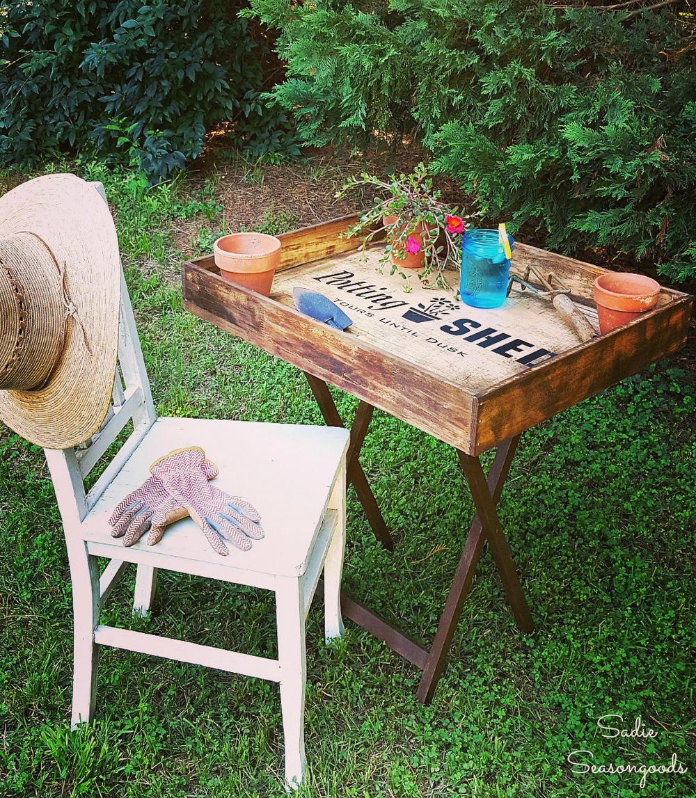 Portable Garden Potting Bench | DIYIdeaCenter.com