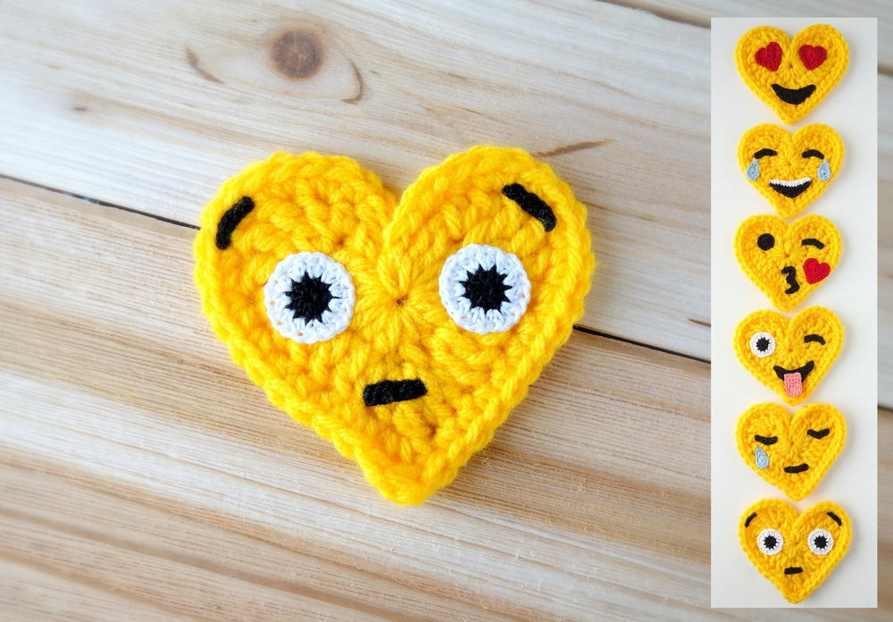 Surprised Face Crochet Emoji | AllFreeCrochet.com