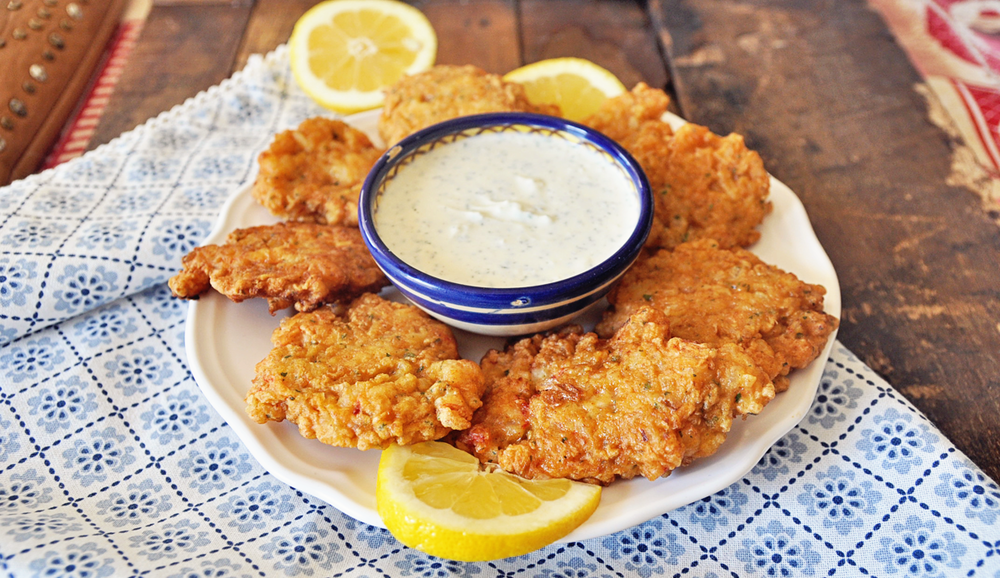 Spanish Shrimp Fritters with Yogurt Aioli | RecipeLion.com