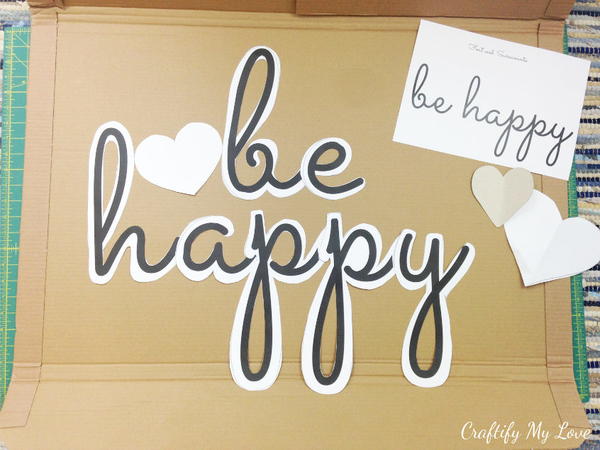 Be Happy Cardboard Sign DIY | FaveCrafts.com