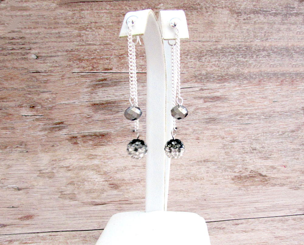 Double Chain Drop Stud Earrings | AllFreeJewelryMaking.com