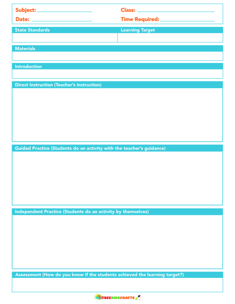 Writing a Lesson Plan: Lesson Plan Template and Tips ...