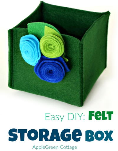 Super Quick DIY Felt Storage Box | DIYIdeaCenter.com