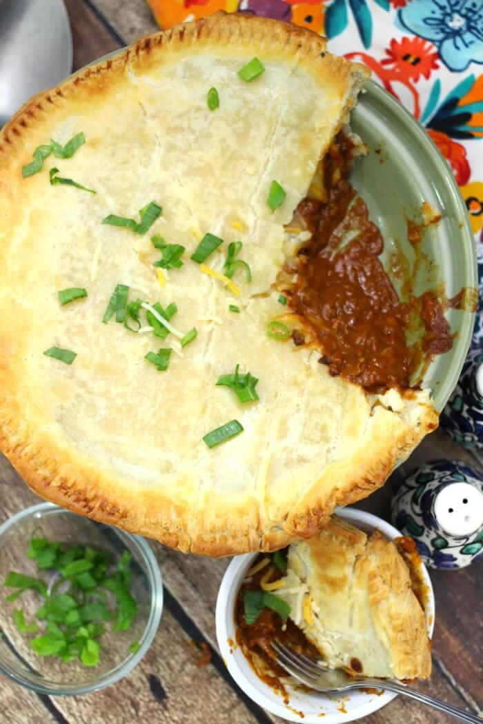Chili Pot Pie | FaveSouthernRecipes.com