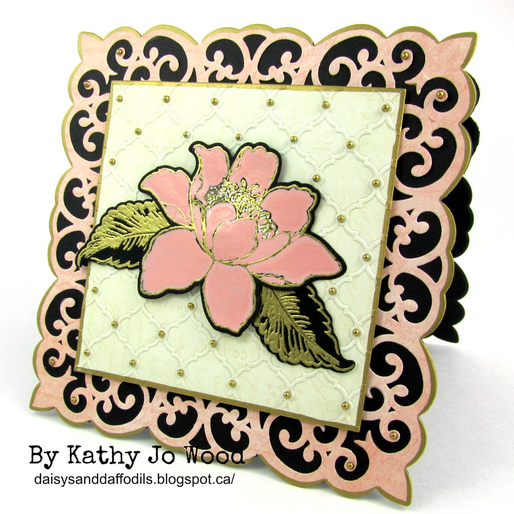 Pretty in Pink (and Gold!) Rose Card | FaveCrafts.com