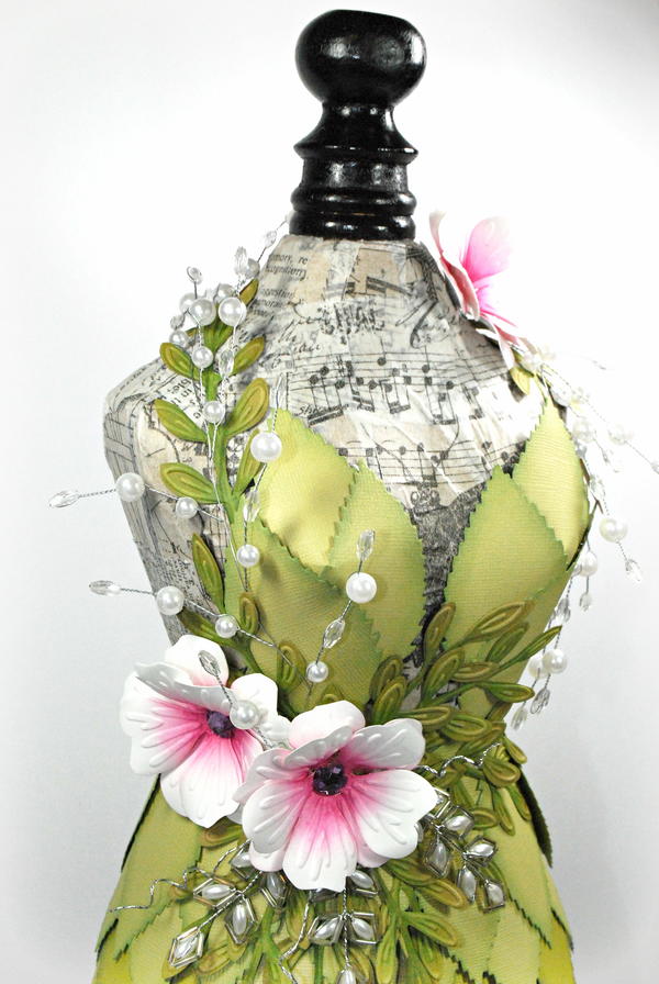 Spring Foliage Inspired Altered Dress Form | FaveCrafts.com