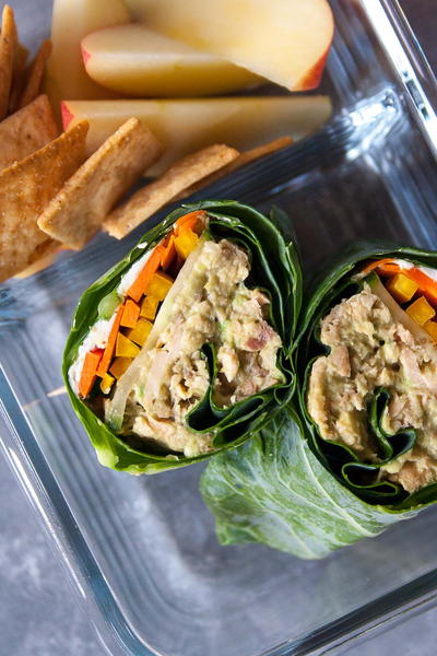Simple Salmon Salad Collard Wrap | FaveGlutenFreeRecipes.com