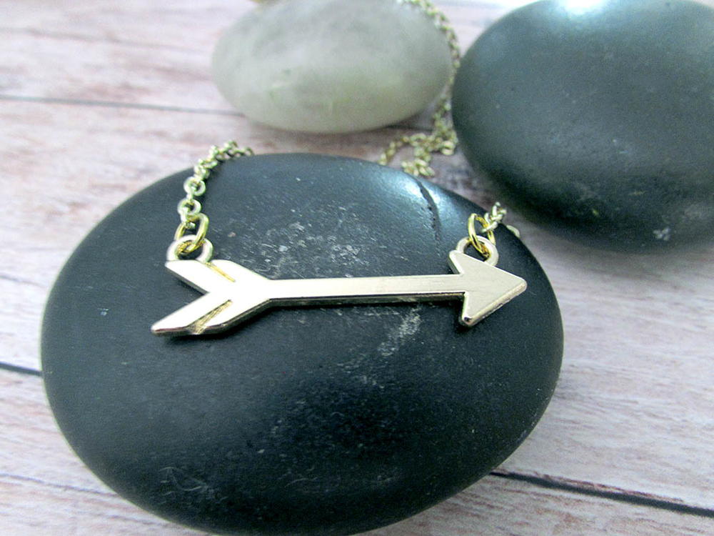 Super Easy Arrow Necklace | AllFreeJewelryMaking.com