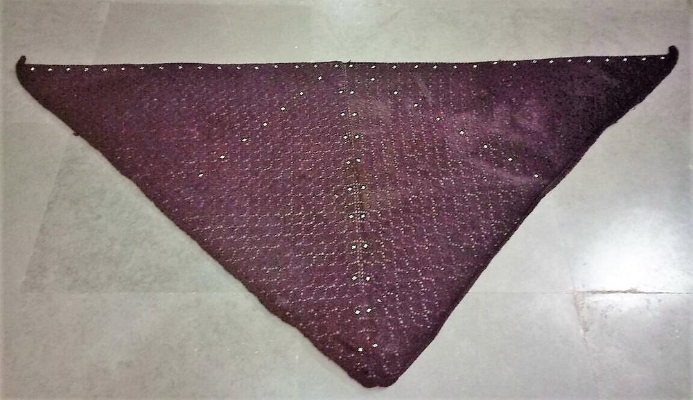 Beaded Triangular Shawl | AllFreeKnitting.com