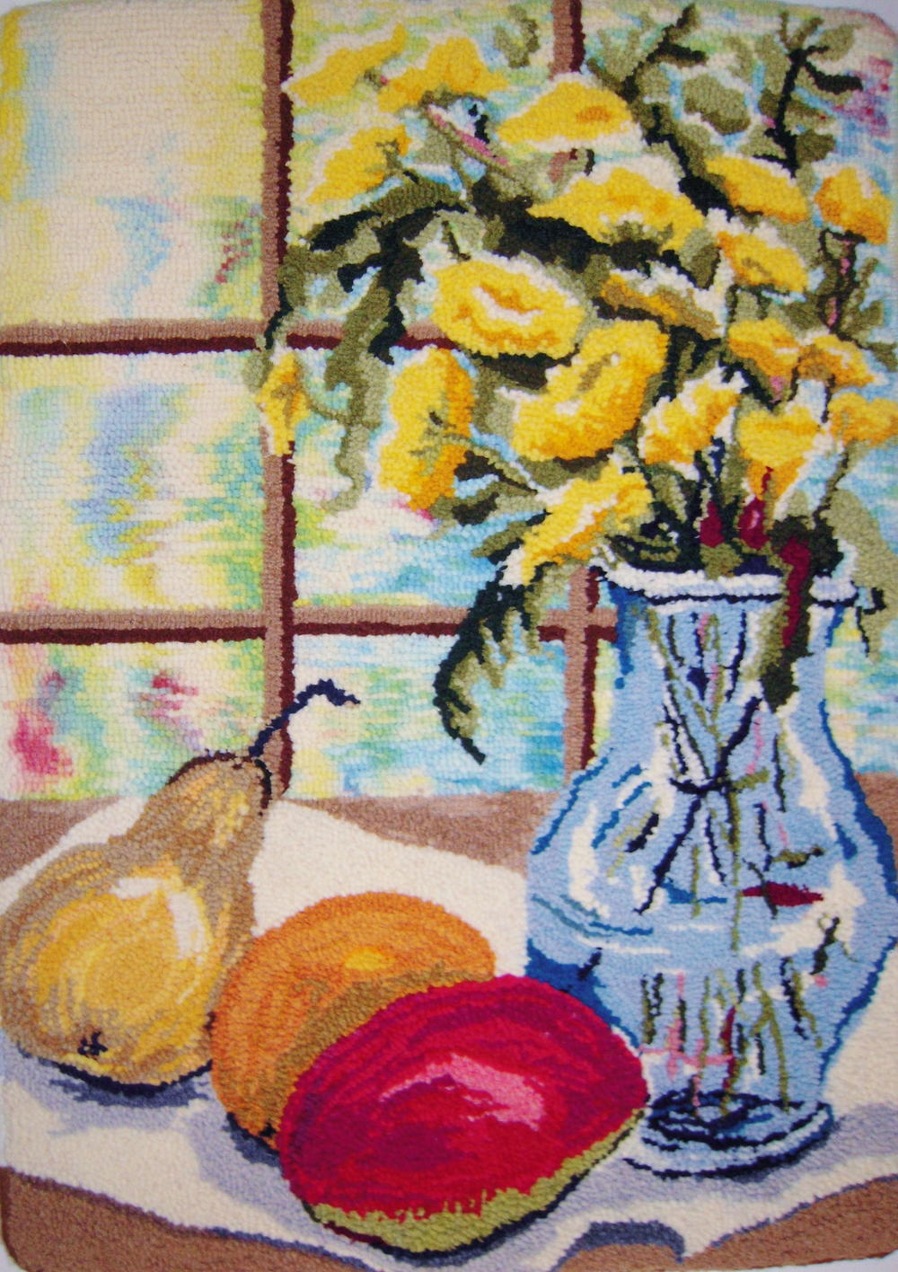 Still Life #1 with Mango | rughookingmagazine.com