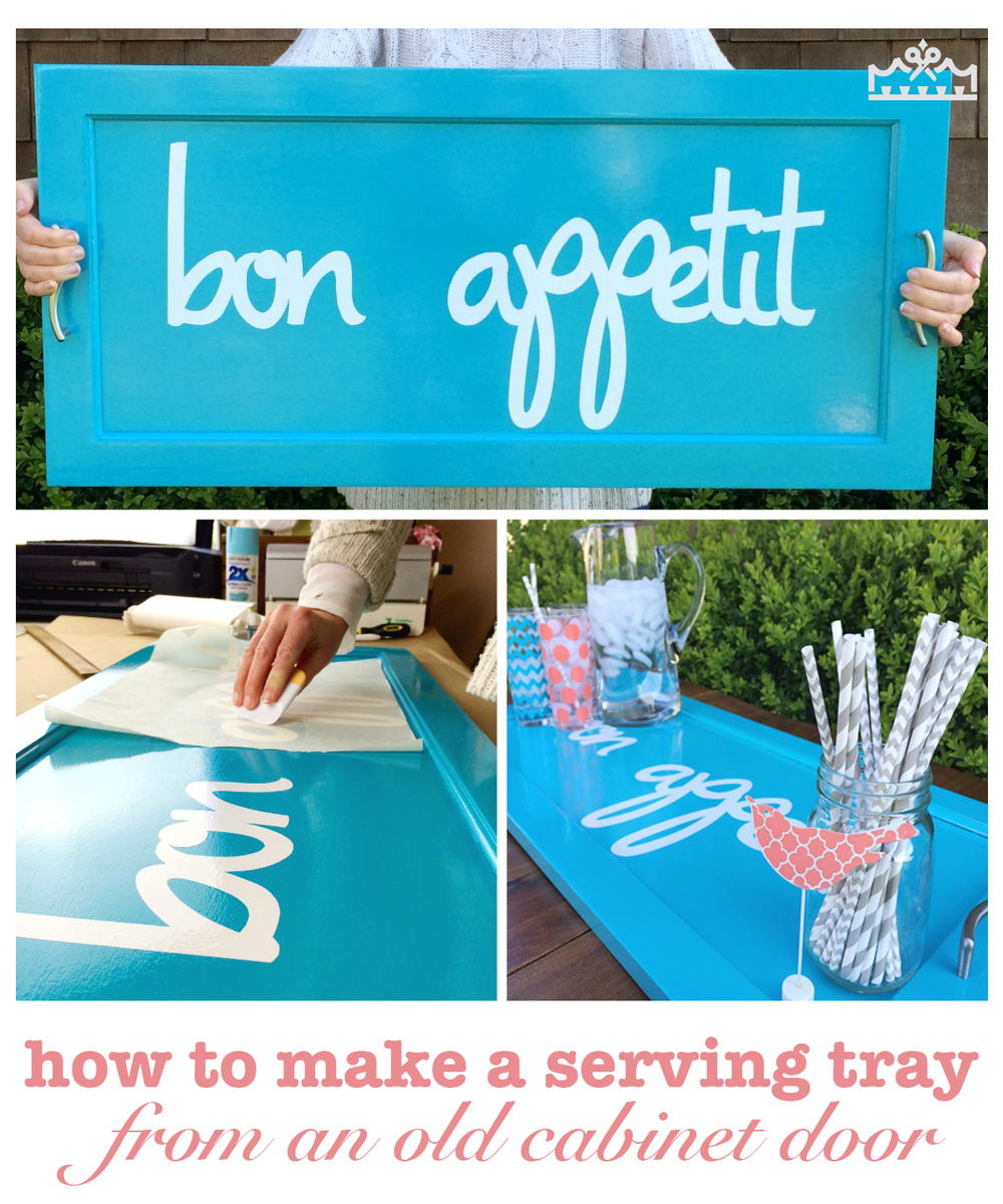 Turn an Old Cabinet Door into a Fabulous Serving Tray | DIYIdeaCenter.com