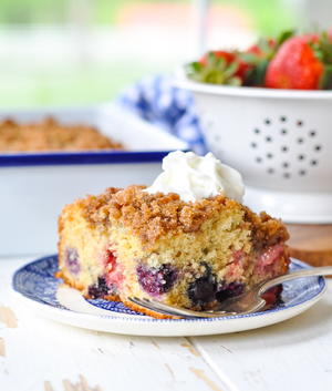 Red, White and Blueberry Buckle | RecipeLion.com