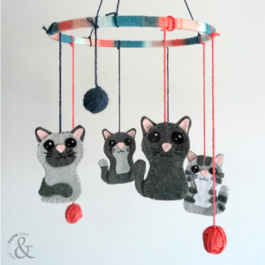 Adorable Cat and Yarn Mobile for Baby | FaveCrafts.com