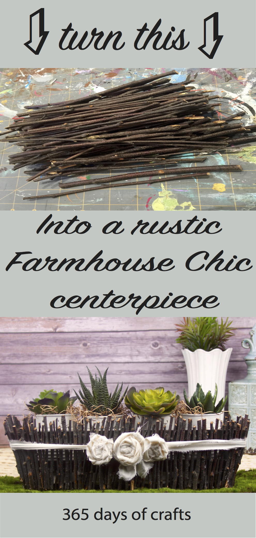 Farmhouse Chic Twig Centerpiece | FaveCrafts.com