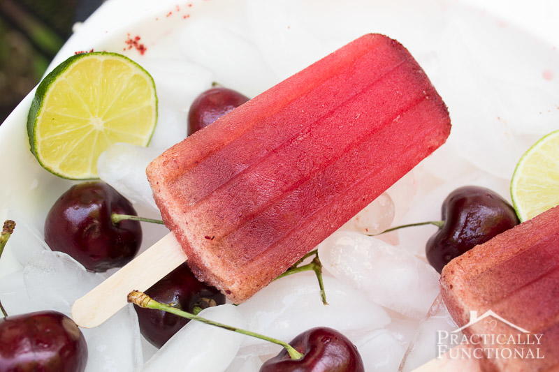 Refreshing Cherry Limeade Popsicle Recipe | CheapThriftyLiving.com