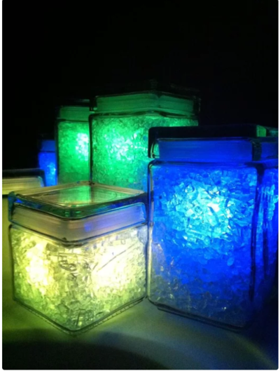 Glowing Broken Glass Container Candles | DIYIdeaCenter.com