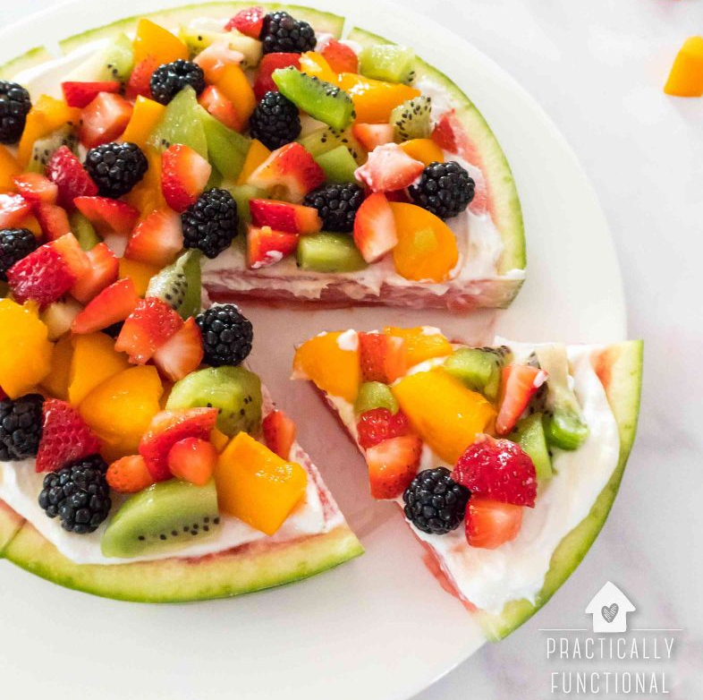 Easy Watermelon Pizza Recipe | CheapThriftyLiving.com