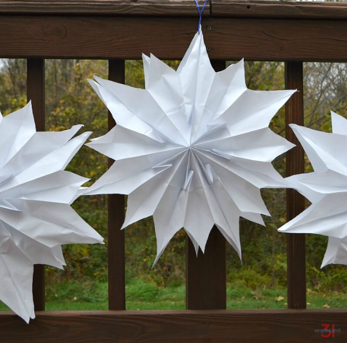 DIY Paper Bag Stars | CheapThriftyLiving.com