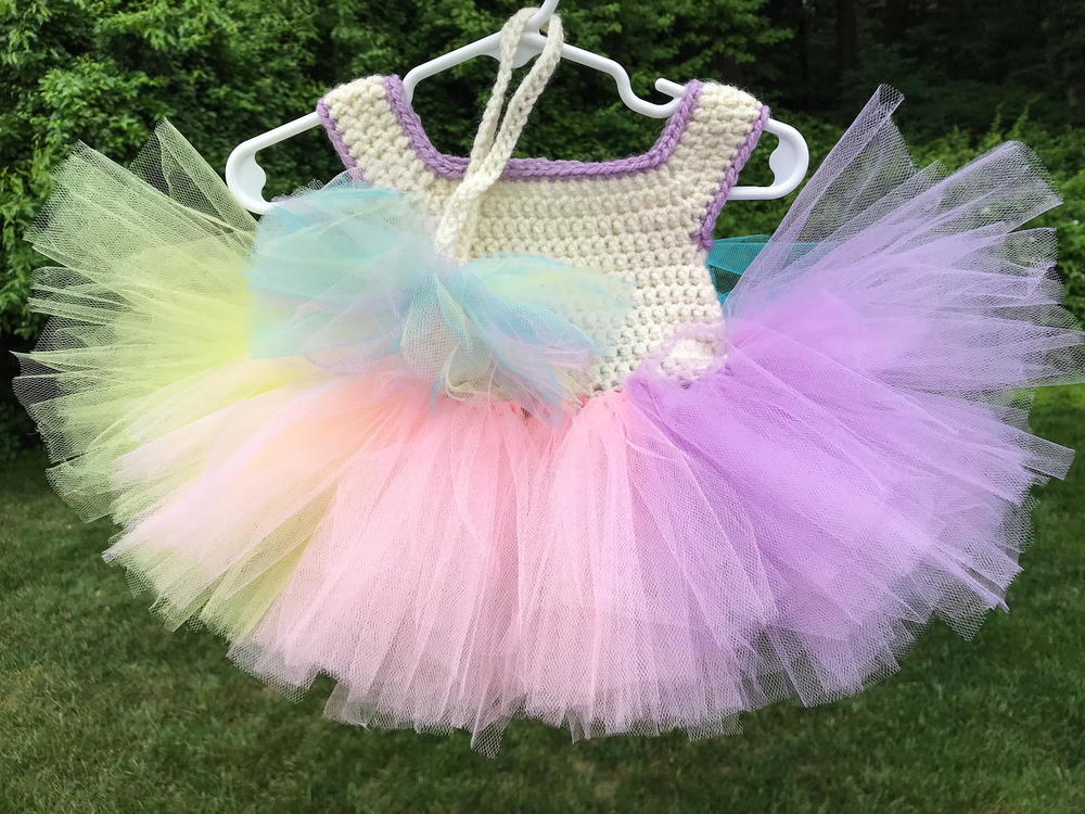 Rainbow Sherbet Crochet Tutu | AllFreeCrochet.com