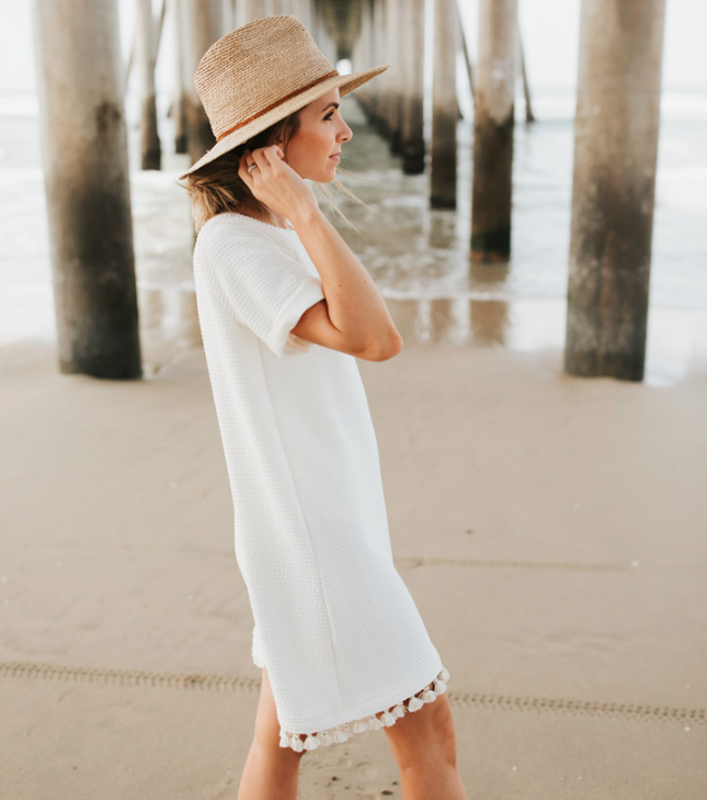 Easy Tassel Hem DIY Beach Cover Up | DIYIdeaCenter.com