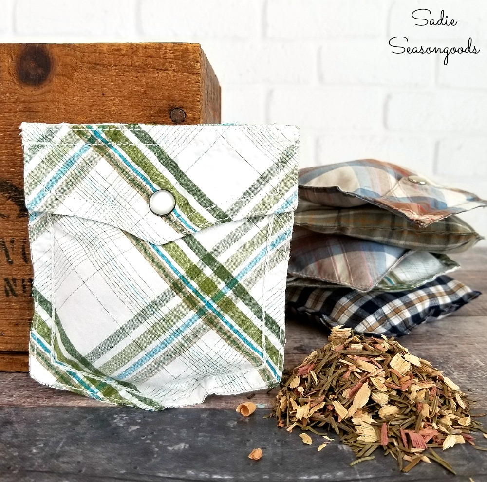 Upcycled Shirt Pocket Sachet Pattern | AllFreeSewing.com
