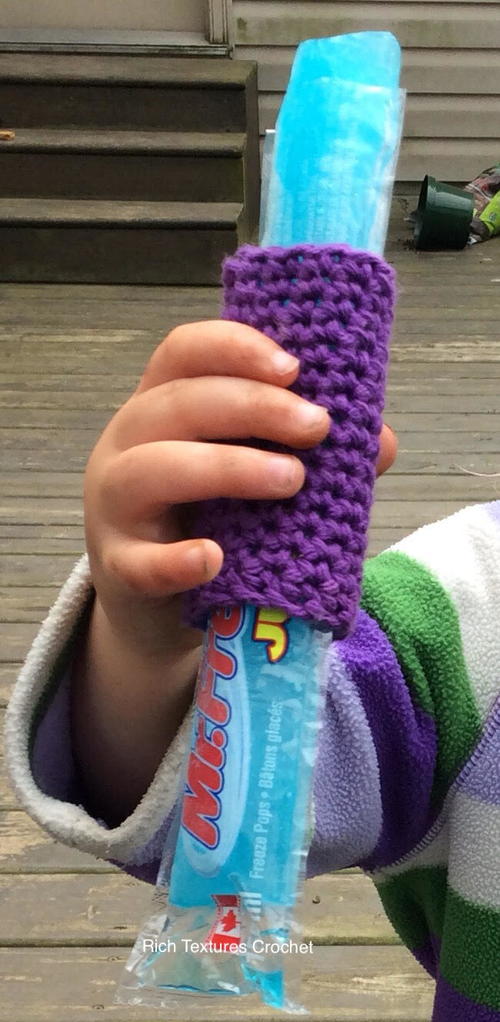 Simple Freezie and Ice Pop Sleeve | AllFreeCrochet.com