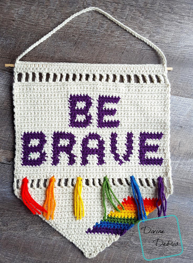 Be Brave Wall Hanging | AllFreeCrochet.com
