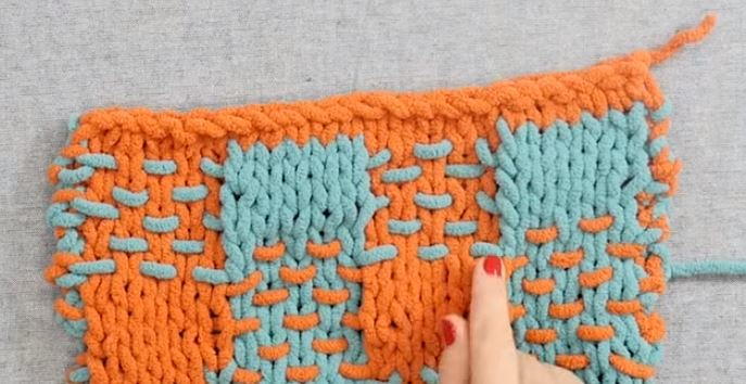 How to Knit the Woven Plaid Stitch | AllFreeKnitting.com