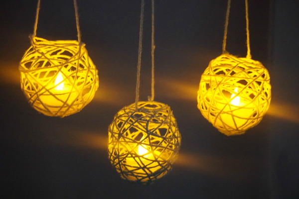 DIY Yarn Lanterns | FaveCrafts.com