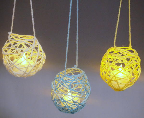 DIY Yarn Lanterns | FaveCrafts.com