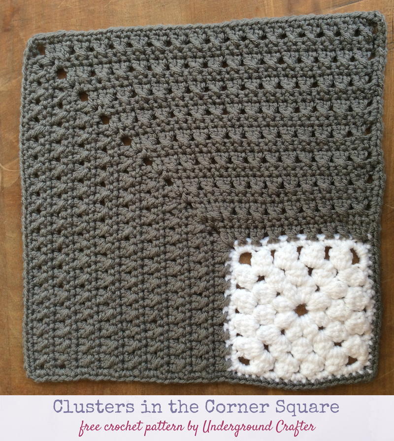 Clusters in the Corner Square | AllFreeCrochetAfghanPatterns.com