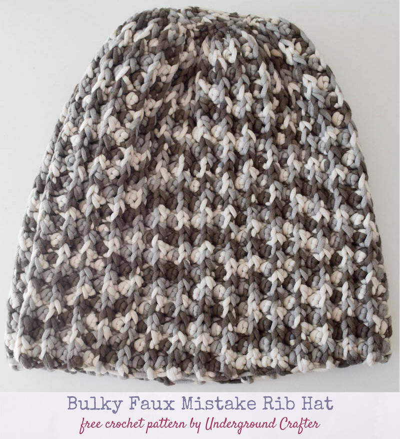 Bulky Faux Mistake Rib Hat | AllFreeCrochet.com