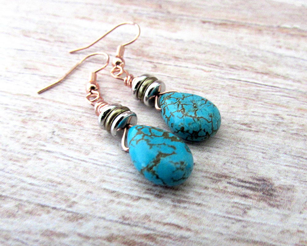 Boho Turquoise Earrings | AllFreeJewelryMaking.com