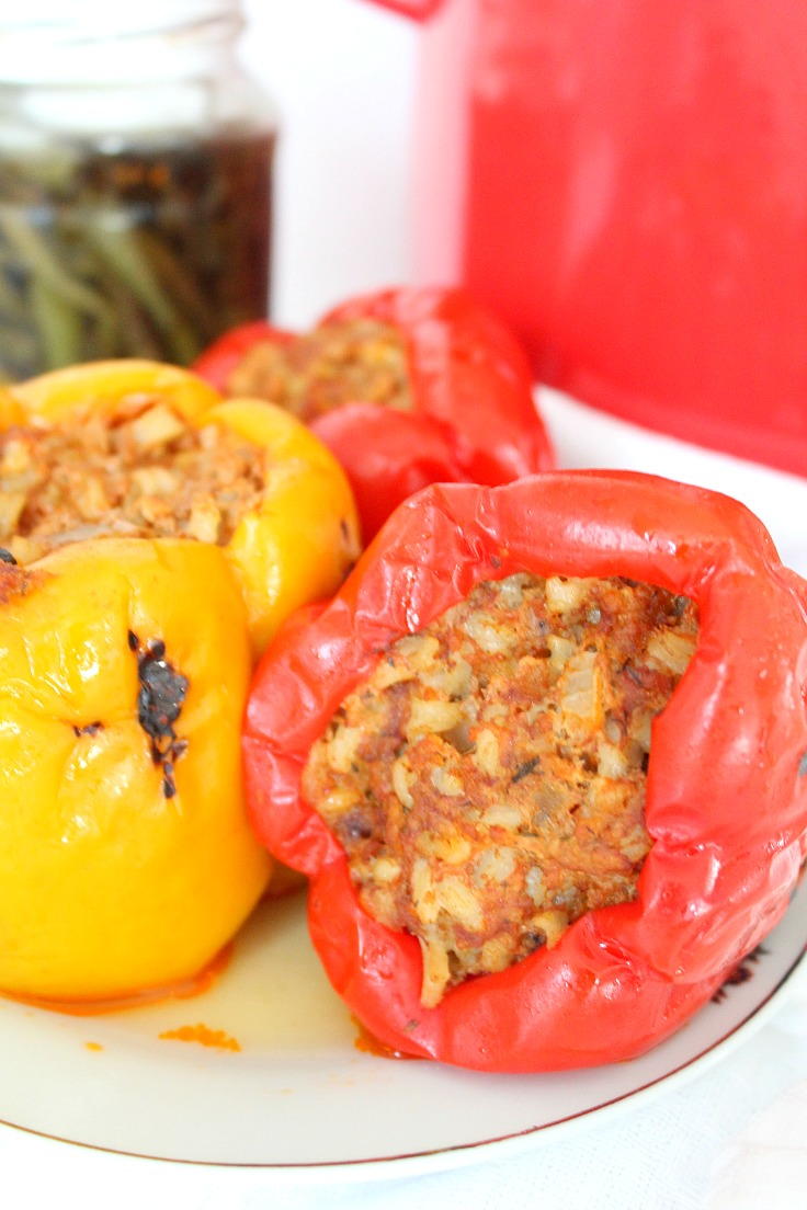 Roasted Stuffed Peppers | AllFreeCopycatRecipes.com