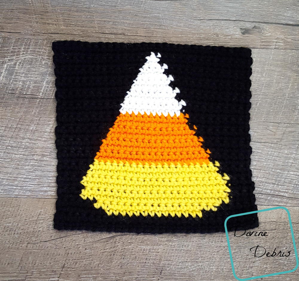 8" Tapestry Candy Corn Afghan Square | FaveCrafts.com