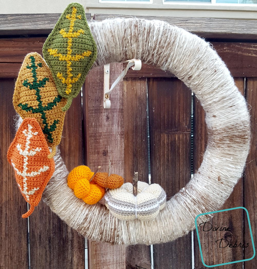 Simple Fall Crochet Wreath | AllFreeCrochet.com