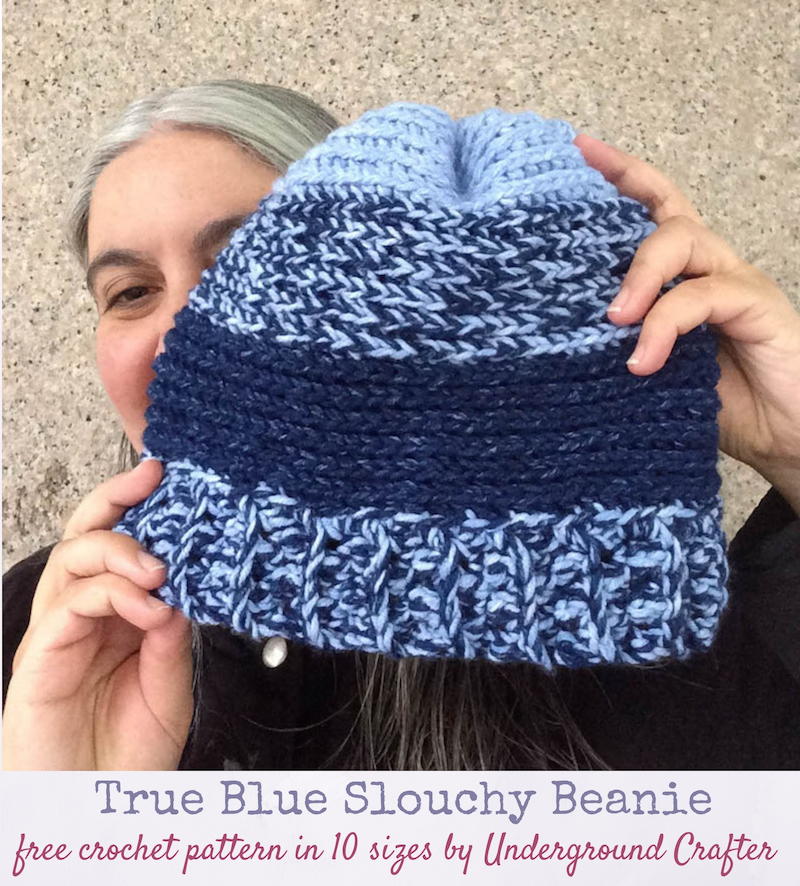 True Blue Slouchy Beanie | AllFreeCrochet.com
