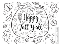 Happy Fall Ya'll Coloring Page | FaveCrafts.com
