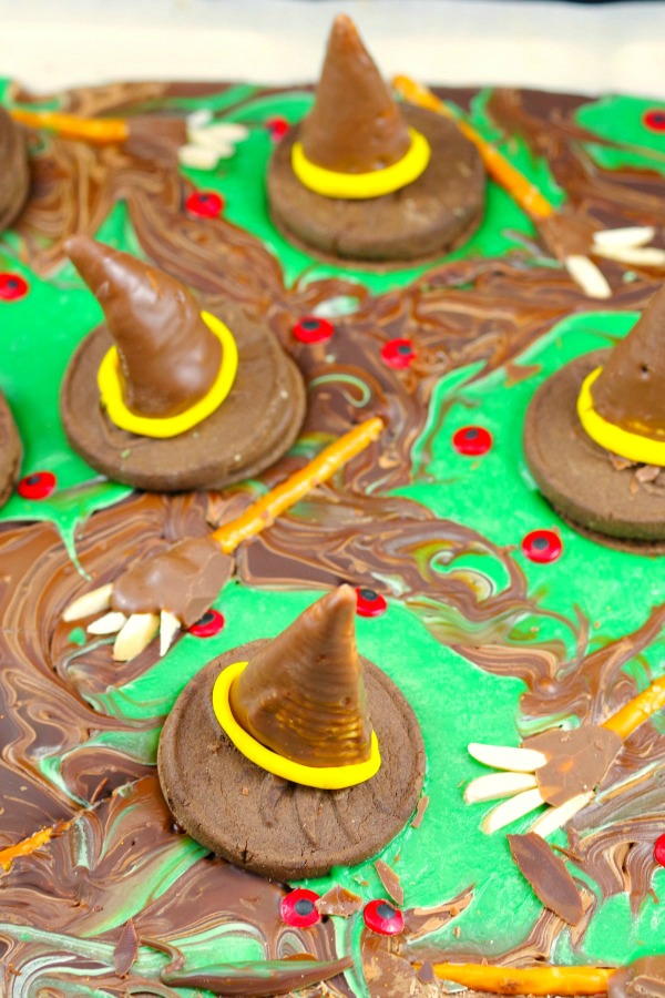 Melting Witch Halloween Chocolate Bark | RecipeLion.com