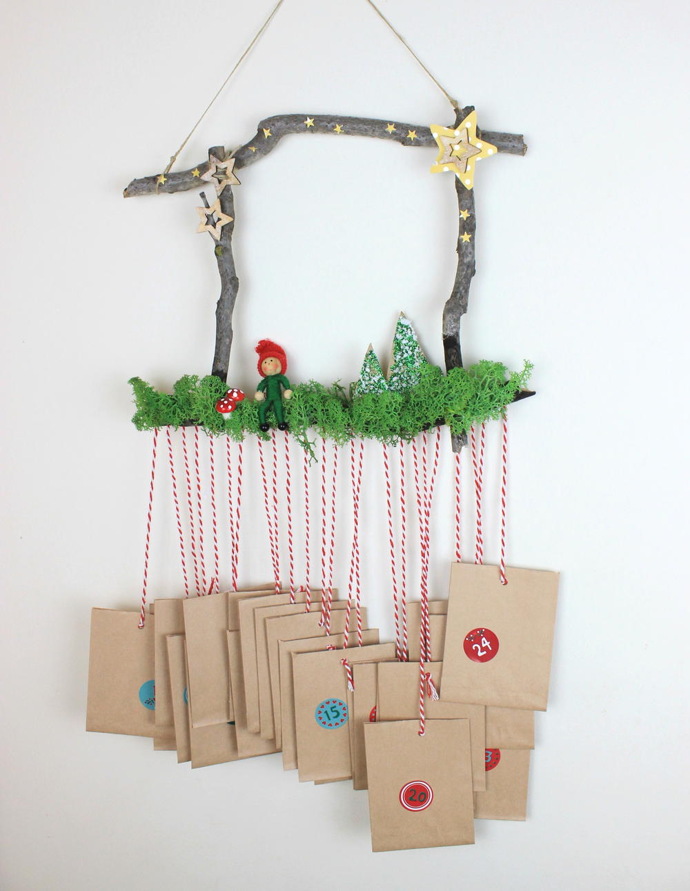 Christmas Advent Calendar with Materials from the Nature | FaveCrafts.com