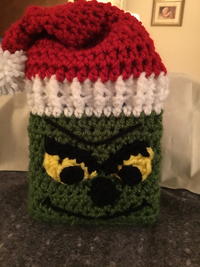 Grinch Tissue Box Cover | AllFreeCrochet.com