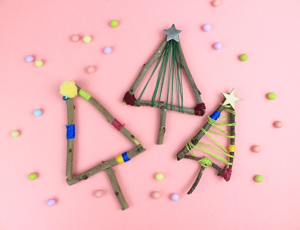 Cute Christmas Trees with Branches | AllFreeKidsCrafts.com