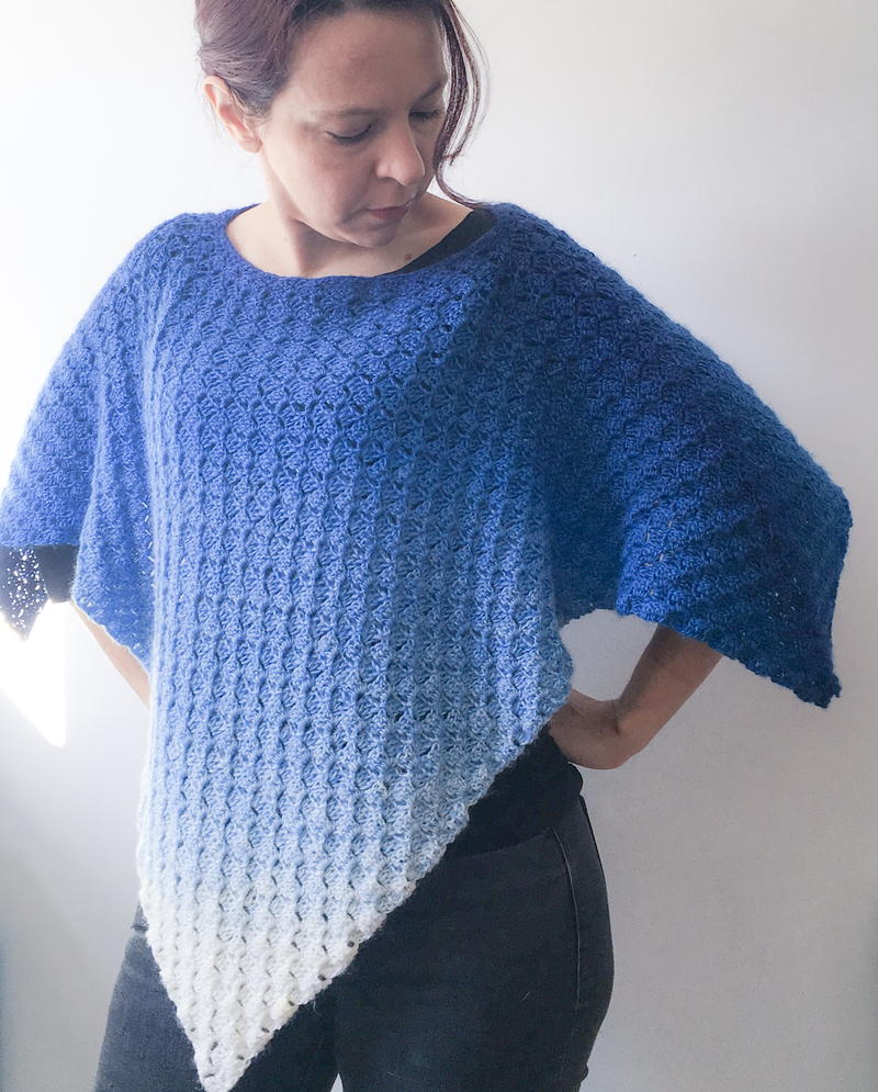 Block Rocking Corner to Corner Poncho | AllFreeCrochet.com