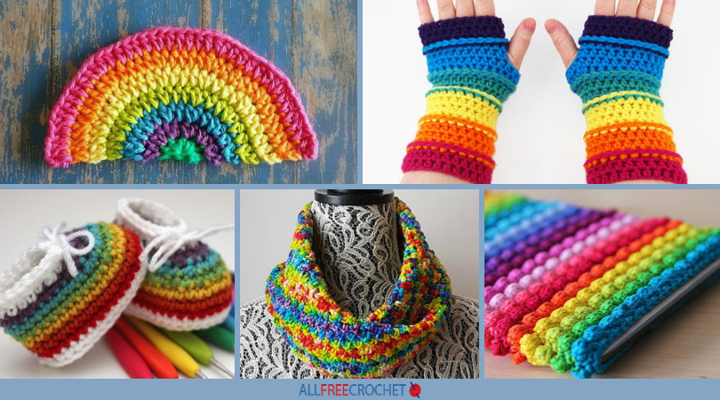 17+ Radiant Rainbow Crochet Patterns | AllFreeCrochet.com
